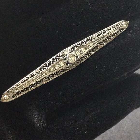 Antique | Jewelry | Antique Sterling Silver Filigree Bar Pin | Poshmark